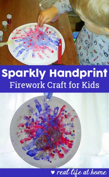 Fun and Easy Firework Craft for Kids: Sparkly Handprint Fireworks