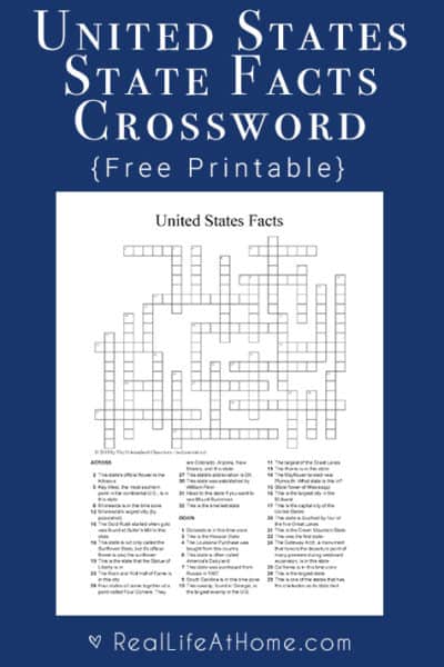United States State Capitals Crossword Puzzle - Free Printable