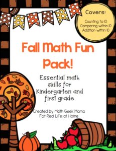 Fun Math Printables: Fall Worksheets for First Grade and Kindergarten