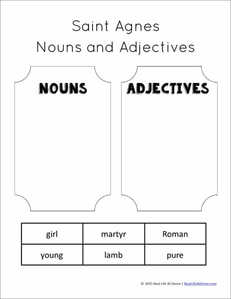 Saint Agnes Printables and Worksheet Packet for Catholic Children