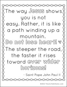 Saint Pope John Paul II Printables and Worksheet Packet
