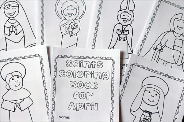 Free Printable Saints Coloring Book for April - Coloring Activity for ...