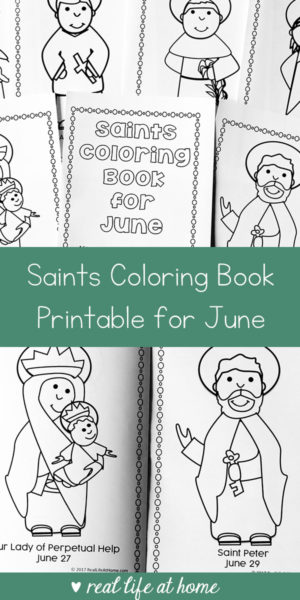 Free Printable Saints Coloring Book for June (Activity for Catholic Kids)