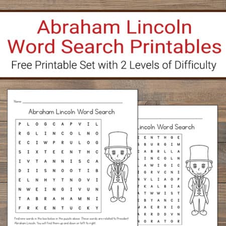 Free Abraham Lincoln Word Search Printable for Kids