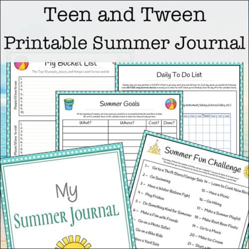 Summer Journal for Teens and Tweens (Free 27-page Printable Packet)
