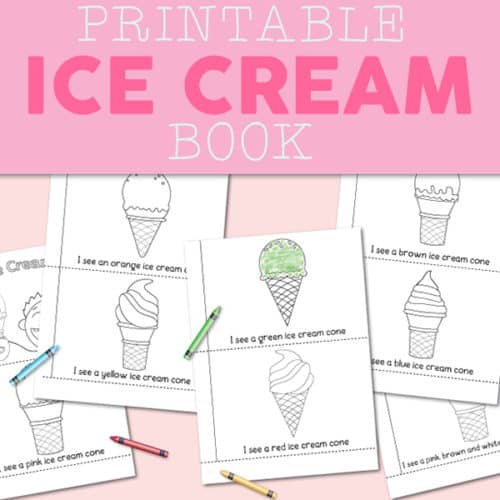 Free Ice Cream Printable Colors Book for Preschool and Kindergarten