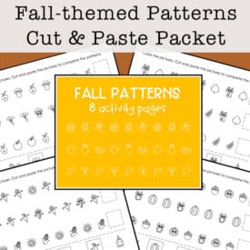 Cut and Paste Fall Patterns Worksheets Packet (Free Autumn Printables)