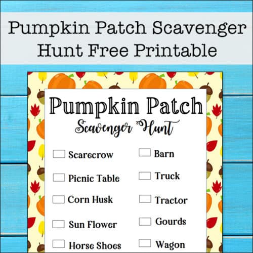 Pumpkin Patch Scavenger Hunt Free Printable Activity