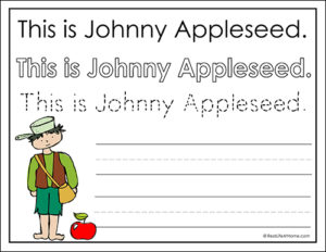 Johnny Appleseed for Kids: Johnny Appleseed Copywork Free Printables
