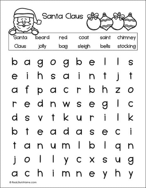 Free Christmas Word Search Printables: Santa, Reindeer, Elves, & More