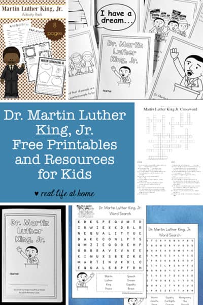 Martin Luther King Jr Crossword Puzzle Free Printable for Kids