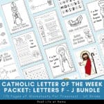Catholic Letter of the Week Worksheets and Coloring Pages for F - J