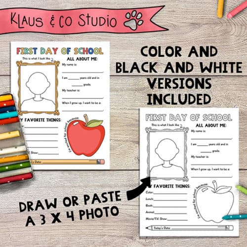 Back to School Fine Motor Skills Packet for Preschool - 1st Grade