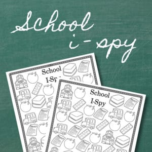Back to School I Spy Free Printable Activity for Kids