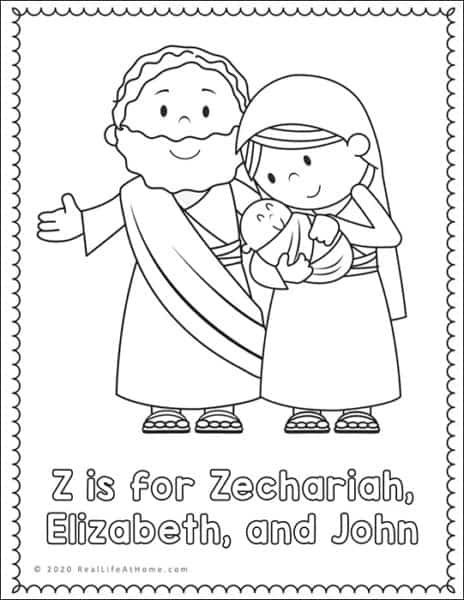 Catholic Letter of the Week Worksheets and Coloring Pages for U - Z