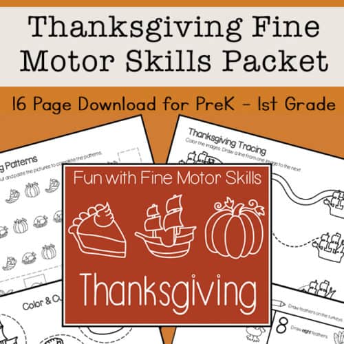 Thanksgiving Fine Motor Skills Packet for Preschool - 1st Grade