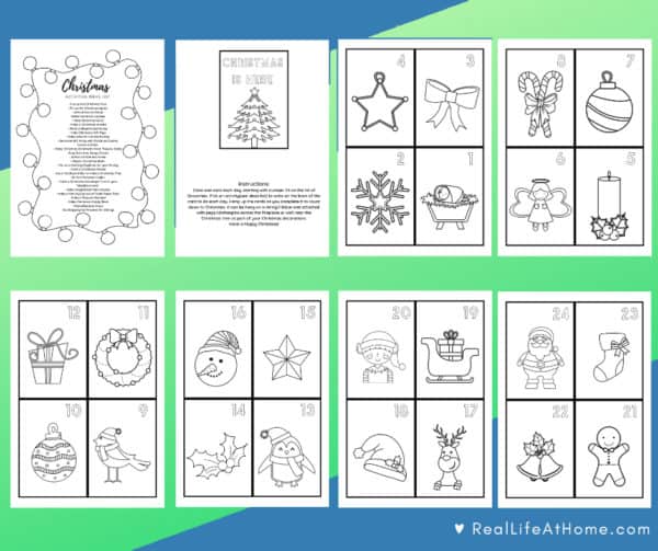 Advent Calendar Coloring Pages (Christmas Countdown Coloring Pages)