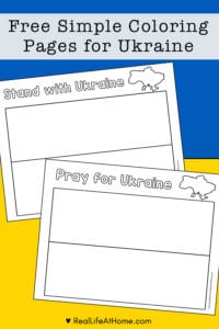 Pray for Ukraine and Stand with Ukraine Free Coloring Pages