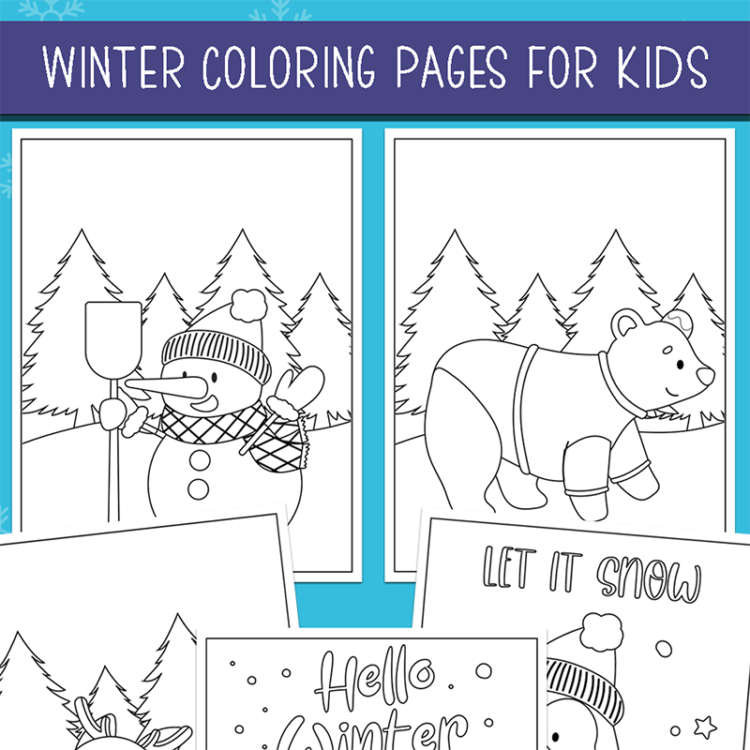 Free Winter Coloring Pages Printable Set for Kids