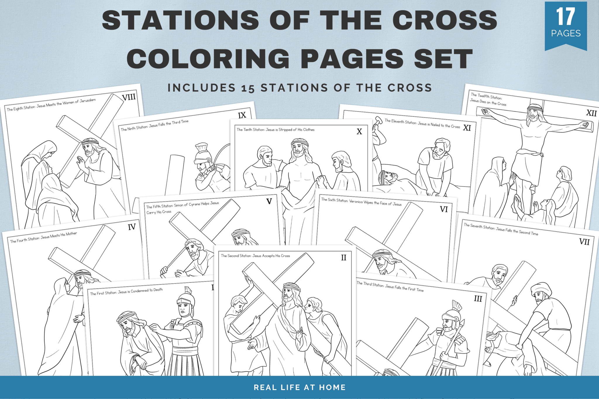 Stations of the Cross Cards with Vintage Religious Images