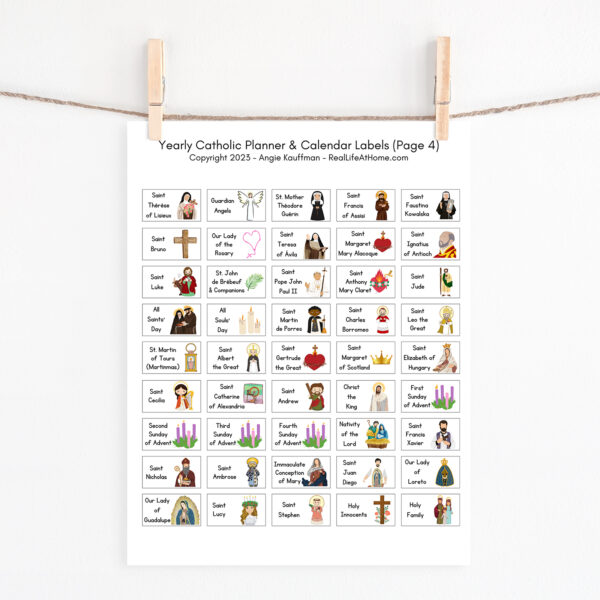 Printable 2024 Weekly Catholic Planner Pages for Kids and Adults