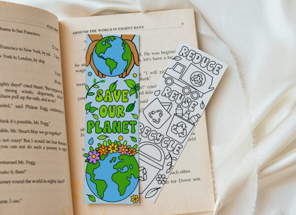 Free Printable Earth Day Bookmarks to Color for Kids and Adults
