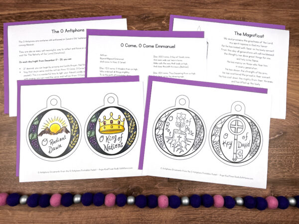 O Antiphons Advent Display Cards and Ornaments Packet for Kids