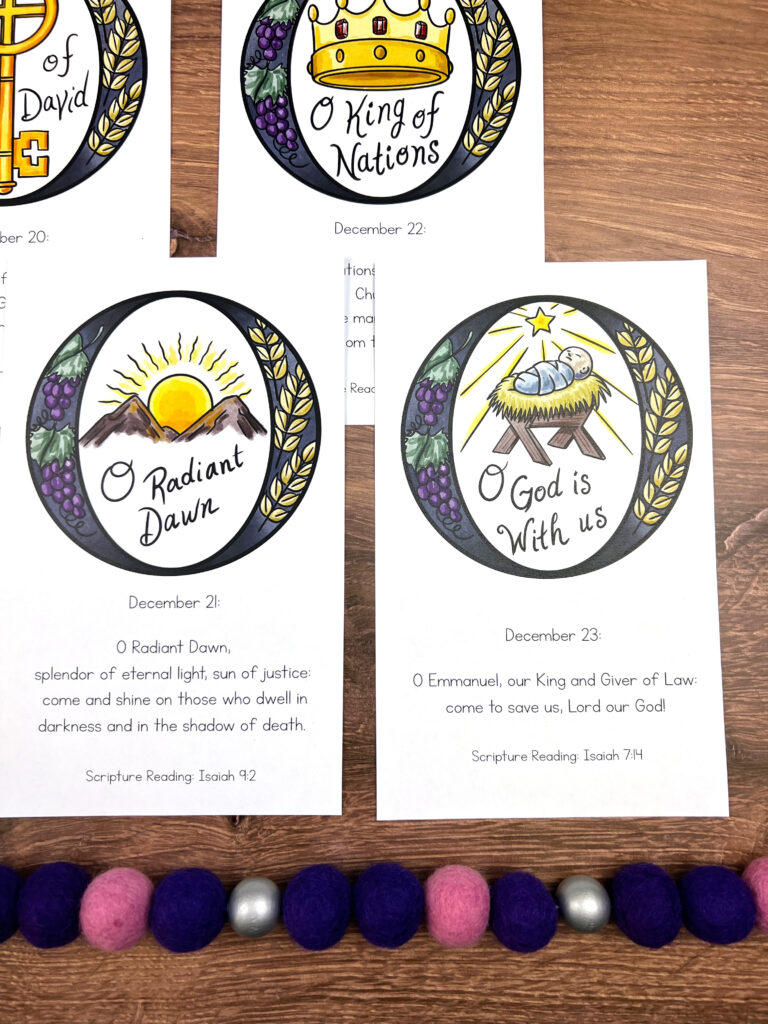 O Antiphons Advent Display Cards and Ornaments Packet for Kids