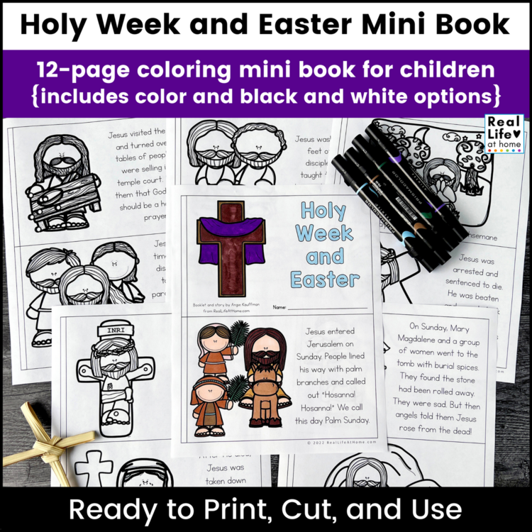 Holy Week and Easter Mini Book for Kids (12-page Printable Book)