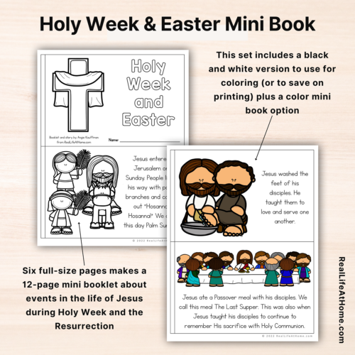 Holy Week and Easter Mini Book for Kids (12-page Printable Book)