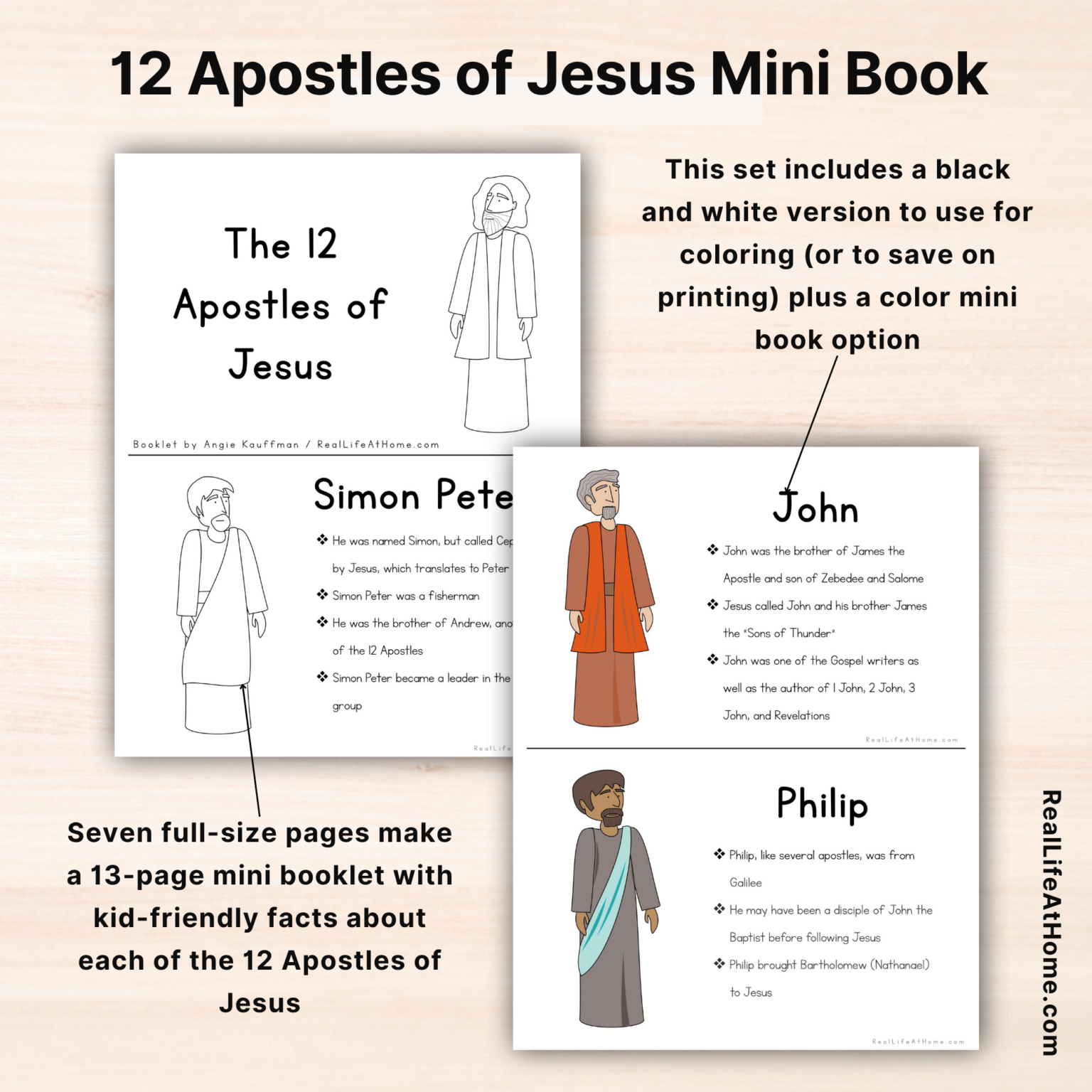 12 Apostles of Jesus Mini Book for Kids (13-page Printable Book)