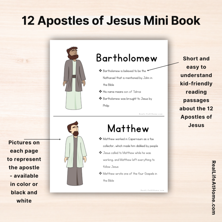 12 Apostles of Jesus Mini Book for Kids (13-page Printable Book)