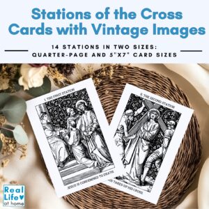 Printable Stations of the Cross Art Cards or Banner