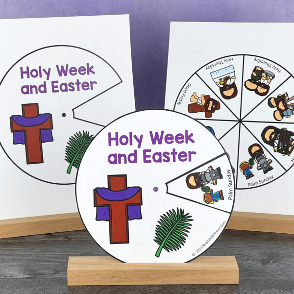 Holy Week Story Spinner Printable | Easter Activity Wheel Printable