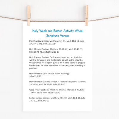 Holy Week Story Spinner Printable | Easter Activity Wheel Printable