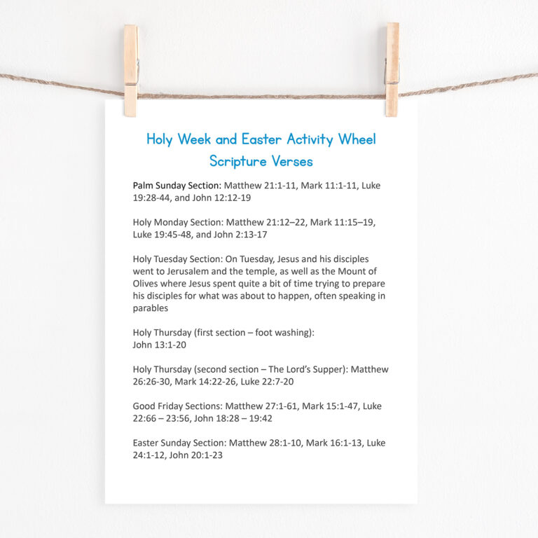 Holy Week Story Spinner Printable | Easter Activity Wheel Printable